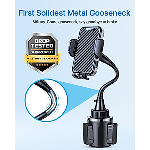 andobil Upgraded Cup Holder Phone Mount [Super Stable & Military Sturdy] Adjustable Gooseneck 15 in Cup Cell Phone Holder for Truck Fit for iPhone 15 14 13 12 Pro Max Plus Samsung S23 S22 All Phones