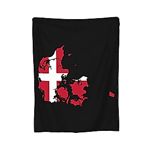 LIICHEES Anti-Pilling Denmark Terrain Map Blanket 60"x50" Inches Soft and Comfortable Flannel Throw Blanket