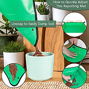 Herda 26.8" x 26.8" Repotting Mat for Potting Soil Indoor Plant and Dirt Control,Portable Potting Soil Foldable Succulent Potting Mat Soil Change Mat Table Top Indoor Plant Soil Potting Table Mat