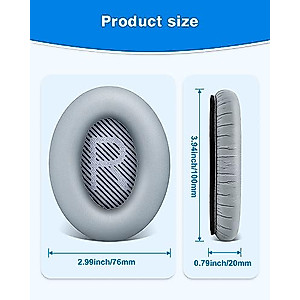 Link Dream Replacement Ear Cushions for Bose Quiet Comfort 35 Soft Protein Leather Replacement Ear Pad for Bose QC 35/25 / 15 QC2 / Ae2 / Ae2i / Ae2W / Sound Link/Sound True (Light Grey)