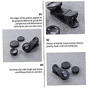 NOLITOY 2PCS Phone Lens Wide Angle Lens Smartphone Phones Smartphones Fish Eye Lens for Phone 13 3 in 1 Phone Camera Lens Phone fisheye Lens Optical Lenses Phone Clip-on Camera Lens Triple