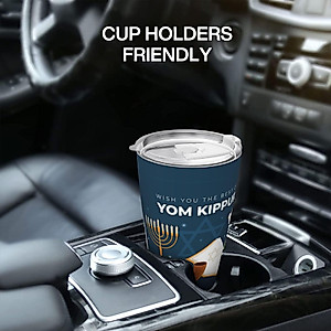 Uniwneds Yom Kippur Jewish Holiday Coffee Cup 20oz Stainless Steel Tumbler With Lid Double Wall Vacuum Insulated Travel Car Mug Water Bottles For Home Office