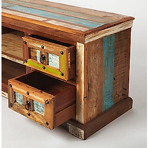 Offex 58" W x 17" D x 23.5" H Modern Wooden TV Cabinet Reverb Painted Rustic Entertainment Console