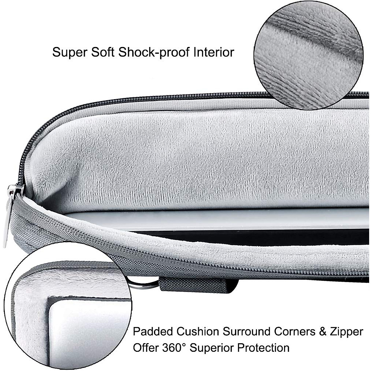 Voova Laptop Bag 15.6 Inch, 360° Protective Laptop Case Sleeve Compatible with MacBook Air 15 M2, MacBook Pro 15/16, 15-16” Lenovo Asus Acer Dell Hp, Waterproof Computer Bag Slim Briefcase, Grey