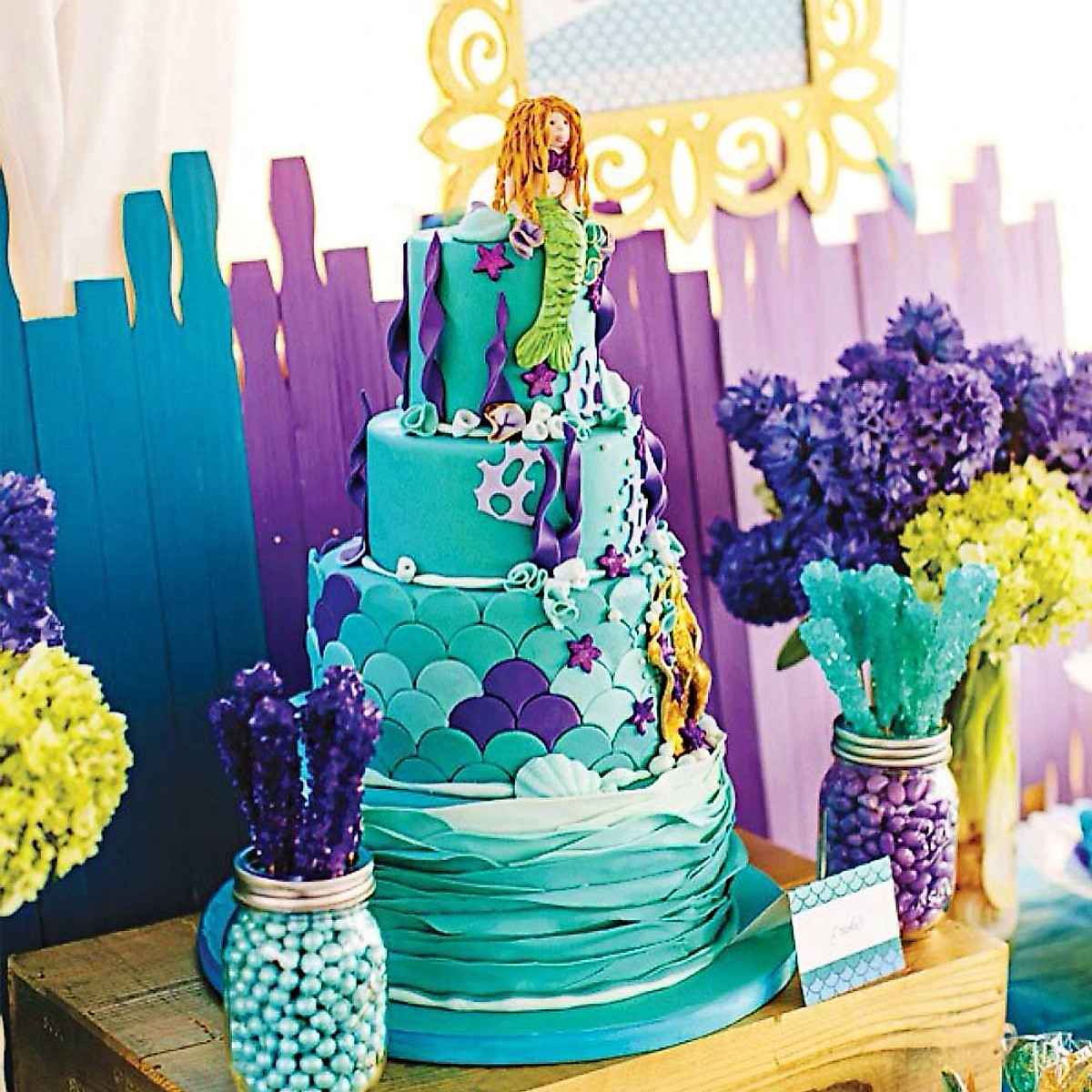 Palksky Mermaid Cake Fondant Cutter/Scale Cookie Cutter Geometric Multicutter Biscuit Cutters Cake Embossing Mold for Mermaid Birthday Party Novel Creative Cupcake Decorating Supplies(Set of 3)