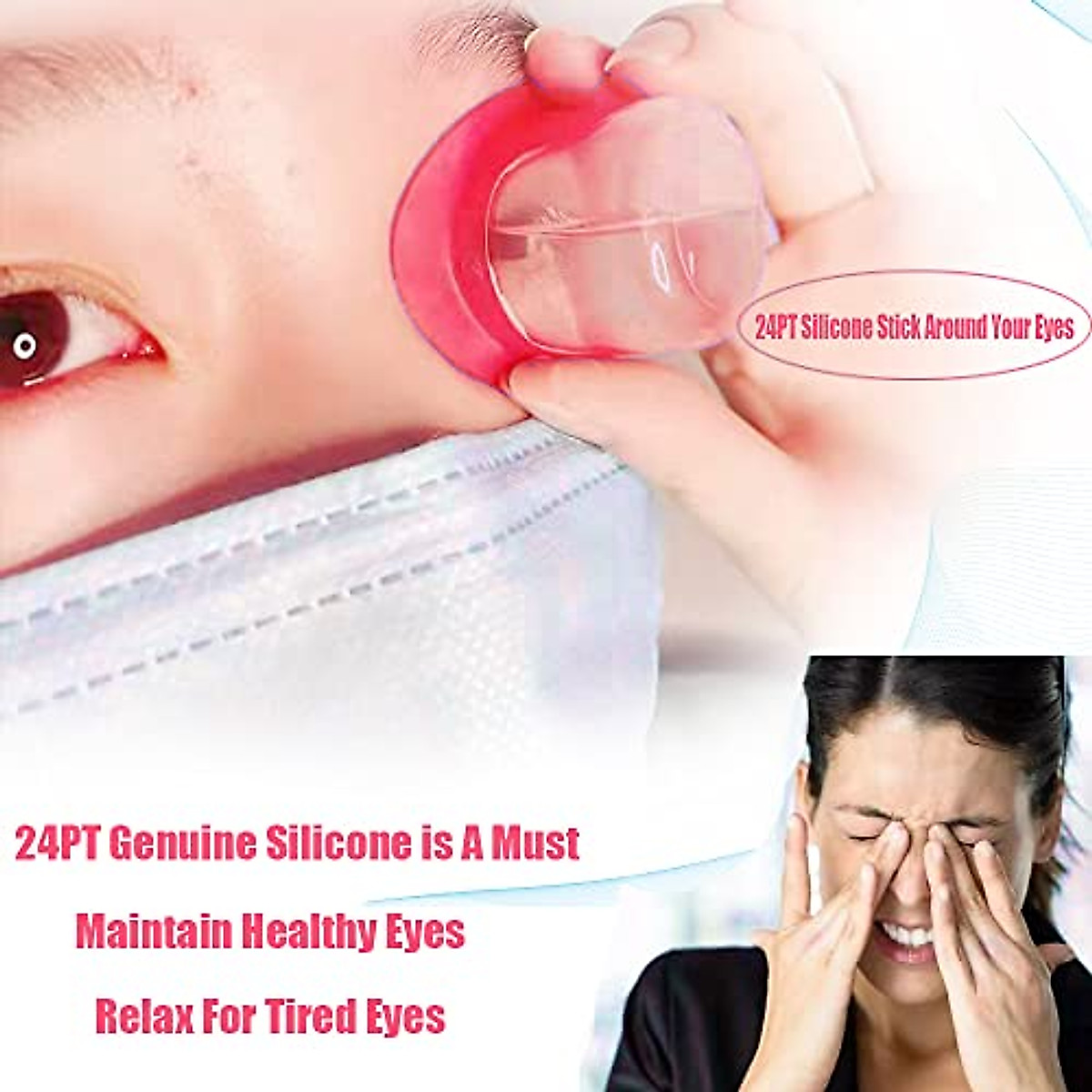 Eye Wash Cup，Eye Wash Bath Kit – 2pcs Silicone Eye Care Tired Eyestrain Makeup Dust Effective Eye Cleaner Treatment with Storage Container