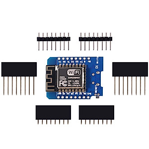 Ultrasir ESP8266 ESP-12 ESP-12F NodeMcu Mini D1 Module Lua 4M Bytes WLAN WiFi Internet Development Board Base on ESP8266 ESP-12F for Arduino,Compatible with WeMos D1 Mini (1pcs)…