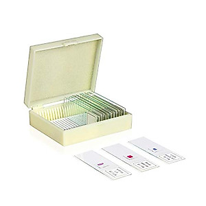 Vision Scientific VSH127 Prepared Slide Set – Hair Type (Set of 9) | Specimens are Cover Slip Sealed | Slotted Slide Case for Convenient Storage | Ideal Set for High School Observation