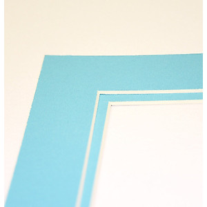 topseller100, Pack of 10 Light Blue 11x14 Picture Mats Matting with White Core Bevel Cut for 8x10 Pictures
