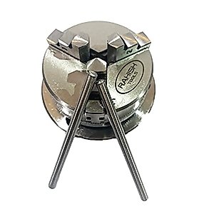 3" inches (75mm) 4 slots Horizontal and Vertical (H/V) Rotary Table with 65mm 3 Jaws Self Centering Chuck with Back Plate and T-nuts for Milling Engineering Tools