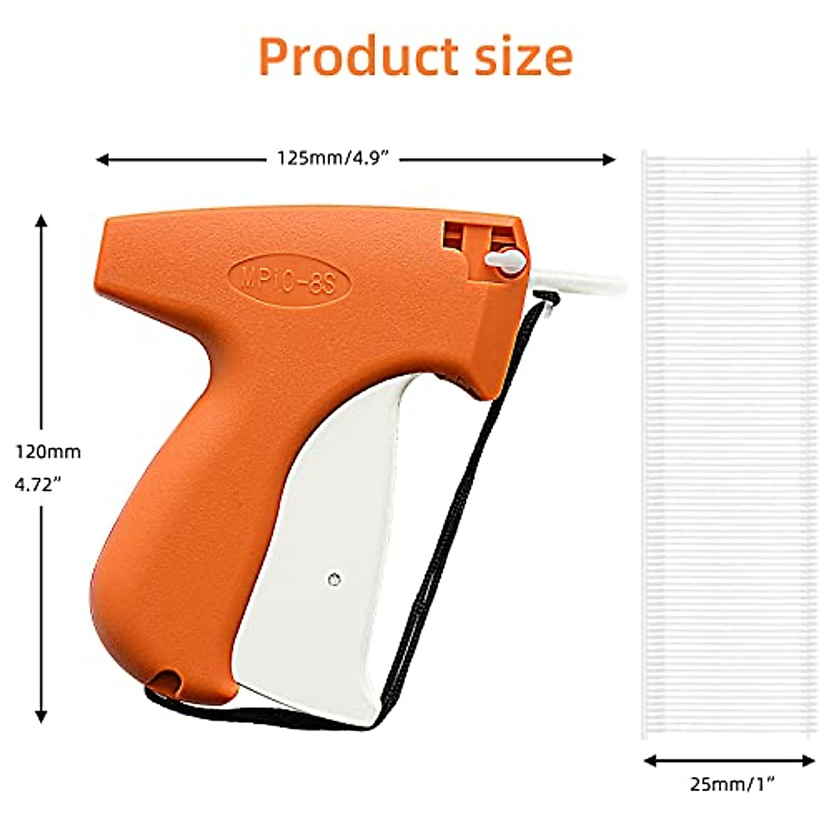 1606 Pieces Clothing Tagging Gun Kit for Clothes Labeler, Garment Price Tag Attacher Gun with 6 Steel Needles and 1600 1-in Barbs Fasteners for Fine Tagging Applications