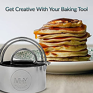 MHY KITCHEN Biscuit Cutters for Baking - Set of 3 Premium Quality Stainless Steel Circle Cookie Cutters with Double Handles for Round Cookies, Donuts and Dough Cutting - Professional Baking Dough Tool