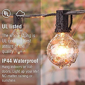 LOKATSE HOME 9.1 inch 10FT 10pcs G40 Bulbs Patio Outdoor Globe Incandescent Lights String for Backyard Deck Bistro Pergolas Balcony Wedding Gathering Parties Markets Decor, Warm White