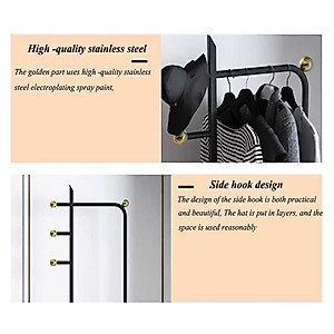 Clothes Rail Garment Rack Modern Coat Rack, Garment Rack With Marble Base, Heavy-duty Freestanding Clothing Racks Can Hang Clothes, Hat, Scarf, Organize Shoes ( Color : Black-A , Size : 55x30x170cm )