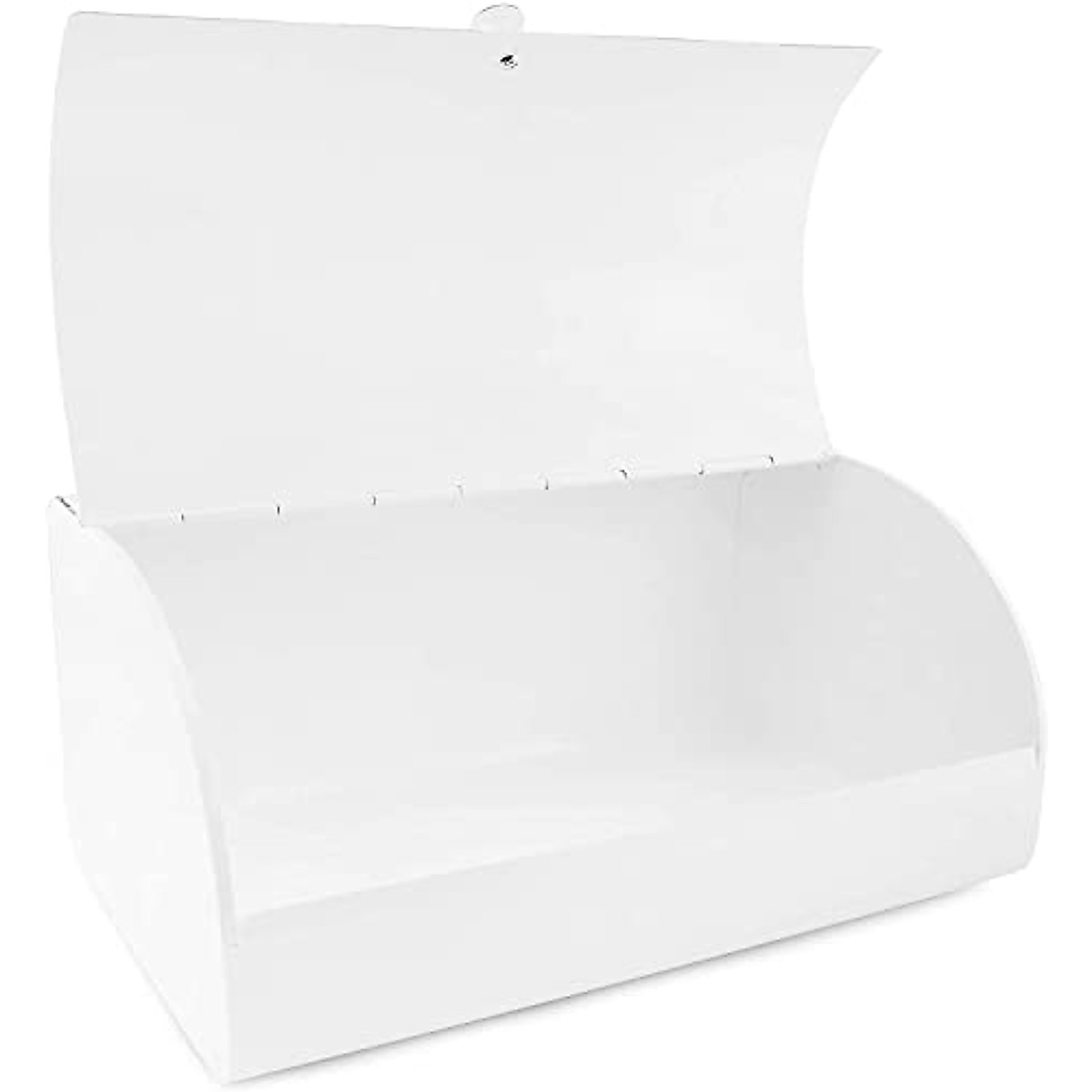 AuldHome White Bread Box; Farmhouse Vintage Enamelware Countertop Bread Bin