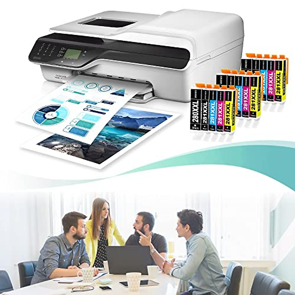 GREENBOX Compatible Ink Cartridge Replacement for Canon 280 281 PGI-280XXL CLI-281XXL for Canon PIXMA TR7520 TR8520 TS9120 TS6120 TS6220 TS8120 TS8220 TS9520 TS9521 Printer (15 Pack)