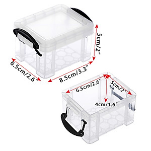 BTSKY 20 Packs Small Storage Bins with Lids Mini Plastic Bead Organizers-3.3Lx2.6Wx2H Inches Stackable Craft Storage Containers Clear Latching Boxes for Beads, Clips, Hairpins and Candy (Black)