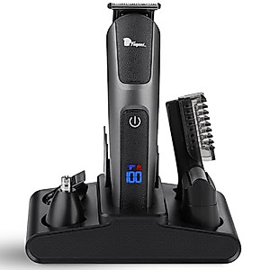 Fagaci Gentle with Skin 5 in 1 Hair Trimmer, Waterproof Ball Trimmer for Men with Turbo Speed, Quick Charge Body Hair Trimmer for Facial, Pubic, Groin, Electric Hair Beard Trimmer for Men Professional