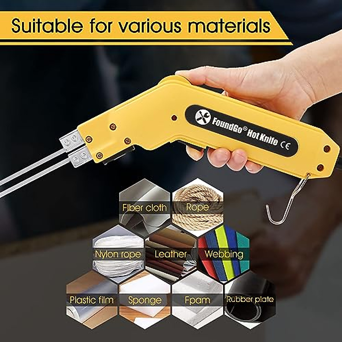 FoundGo 250W Electric Hot Knife Foam Cutter Styrofoam Cutting Tool Hot Wire Foam Cutter for EPS, XPS, Polyethylene with Storage Case& 6"/8"/10" Blades