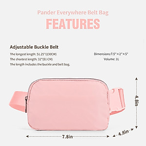 ZPN Mini Fanny Pack Pink Belt Bag for Women and Men, Fashionable Waterproof Waist Pack with Adjustable Strap for Traveling, Hiking, Jogging, Cycling
