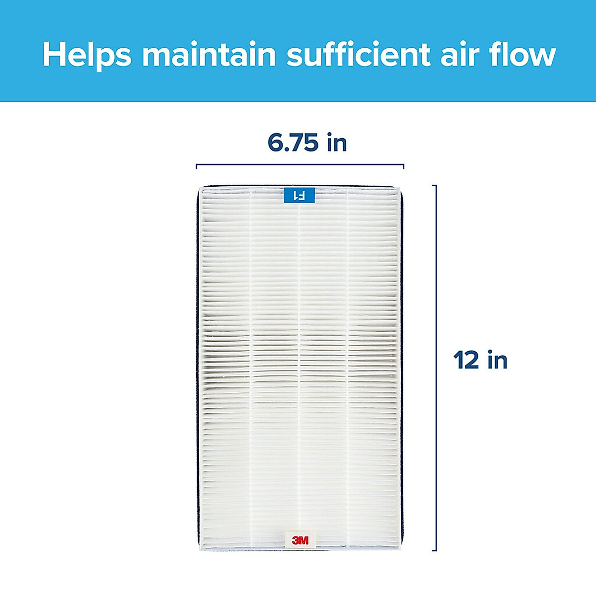Filtrete F1 Room Air Purifier Filter, True HEPA Premium Allergen, Bacteria, & Virus, 12 in. x 6.75 in., 4-Pack, Works with Devices: FAP-C01BA-G1, FAP-T02WA-G1 and FAP-ST02N