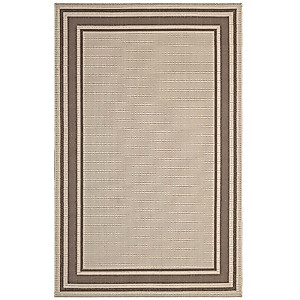 Modway Rim Solid Border 8x10 Indoor and Outdoor In Light and Dark Beige