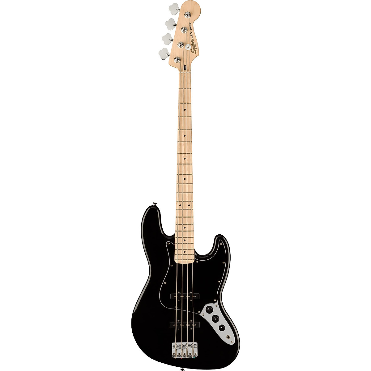 Fender Affinity Jazz Bass - Black Bundle with Rumble 15 Amplifier, Instrument Cable, Gig Bag, Tuner, Strap, and Austin Bazaar Instructional DVD
