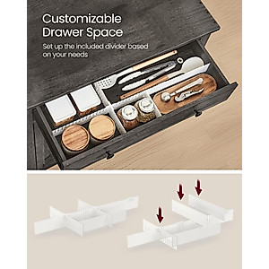 VASAGLE Coffee Bar Cabinet, Kitchen Storage Cabinet with Drawer, Farmhouse Cabinet Sideboard with Adjustable Shelf for Kitchen, Stone Gray UBBK341B02