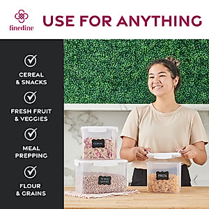 12-Piece Airtight Food Storage 6 Containers With 6 Lids - BPA-FREE Plastic Kitchen Pantry Storage Containers - Dry-Food-Storage Containers Set For Flour, Cereal, Sugar, Coffee, Rice, Nuts, Snacks Etc.