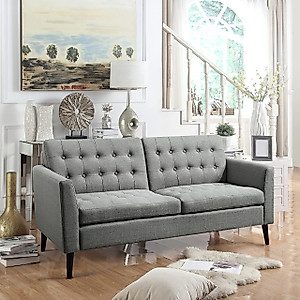 Rosevera Alderbrook Loveseat Long para Sala Love Seats Furniture Sofa in a Box Small Area Couches for Living Room, Standard, Light Grey