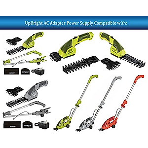 UpBright 9V AC/DC Adapter Compatible with Snow Joe Sun SunJoe HJ605CC HJ605CC-GRY HJ605CC-RED 7.2V Cordless Telescoping Grass Shear Hedge Trimmer HJ604C-CHRG 0.4A Class 2 Battery Charger Power Supply