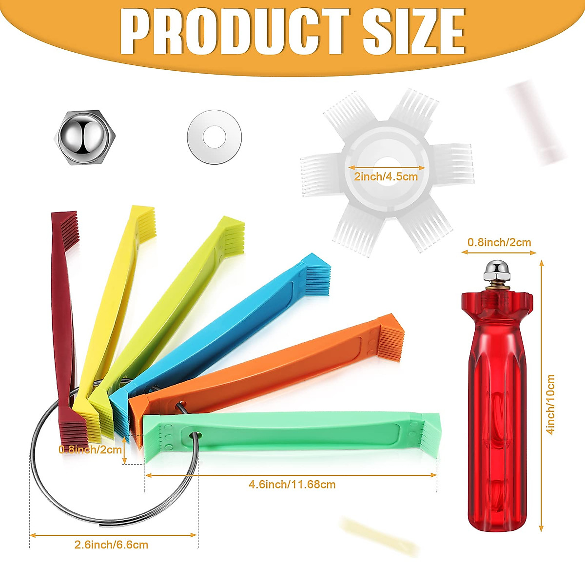 CHENGU Air Conditioner Cleaning Tools, 2 Pieces Fin Straightener Comb and Whisk Fin Comb Set for Condenser and Evaporator Coil Repair