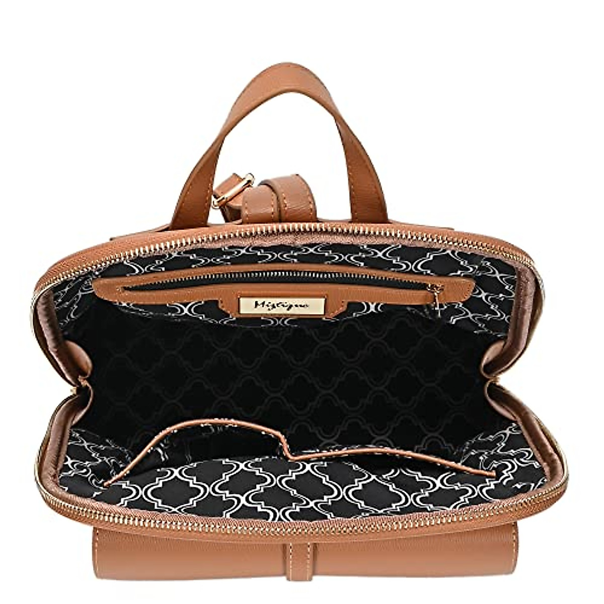 Miztique The Chloe Backpack Purse for Women, Sleek Shoulder Bag, Soft Vegan Leather - Tan