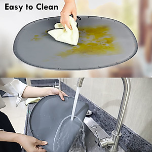 Heat Resistant Mat for 6-8 Quart Slow Cooker, Kitchen Heat Resistant Silicone Trivet，Oval Thickened Silicone Non Slip Heat Resistant Mat