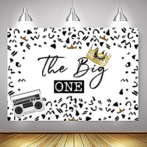 Mocsicka Hip Hop 1st Birthday Backdrop Our Notorious is The Big One Party Decoration Old School Rap The Big One First Birthday Photography Background (7x5ft (82x60 inch))