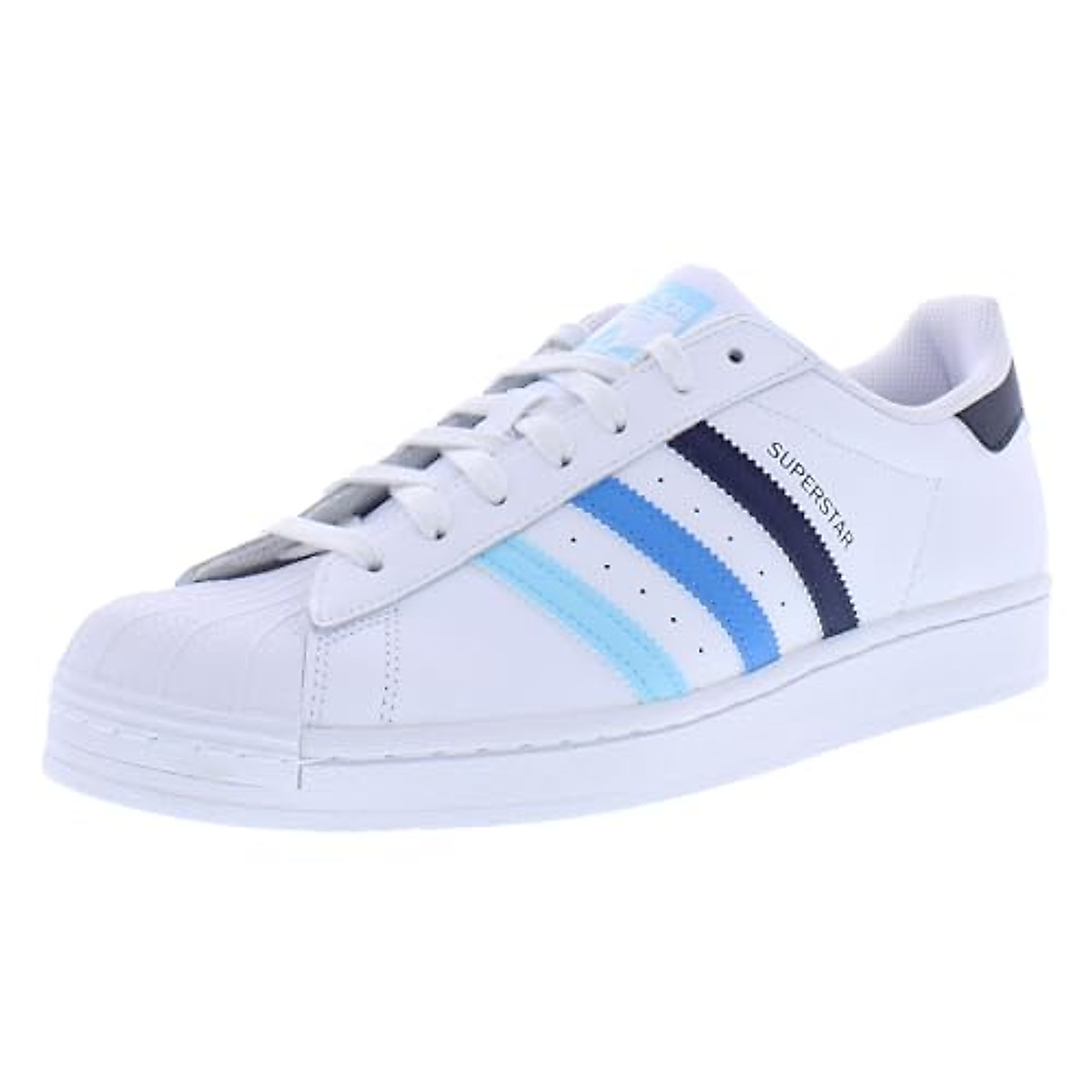adidas Originals Superstar White/Ink/Bliss Blue 10 D (M)