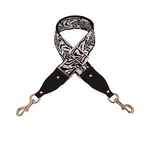 Zebra Adjustable Handbag Strap Replacement Guitar Style Canvas 92cm-138cm Crossbody Strap for Handbags (Color-04)