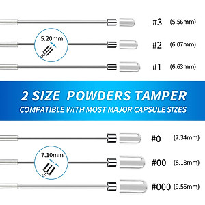 Capsule Filling Machine Tools Kits Micro Tiny Spoon Spatula, Lab Scoop Filling Tray, Herb Powder Tamper Tool for Lab Capsule Filler Pill Maker, Fit Empty Capsules Sizes 000 00 0 1 2 3