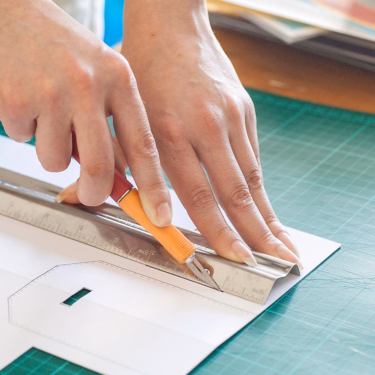 HARFINGTON 100pcs Exacto Knife Blades #4 Hobby Knife Replacement Blades Spare Precision Exacto Blades Hobby Knife Blade Refills for DIY, Art, Cutting, Carving, Scrapbooking, Stencil