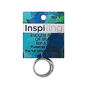 Ephesians 6:13 Silver Plated Women's Double Mobius Ring Size 9