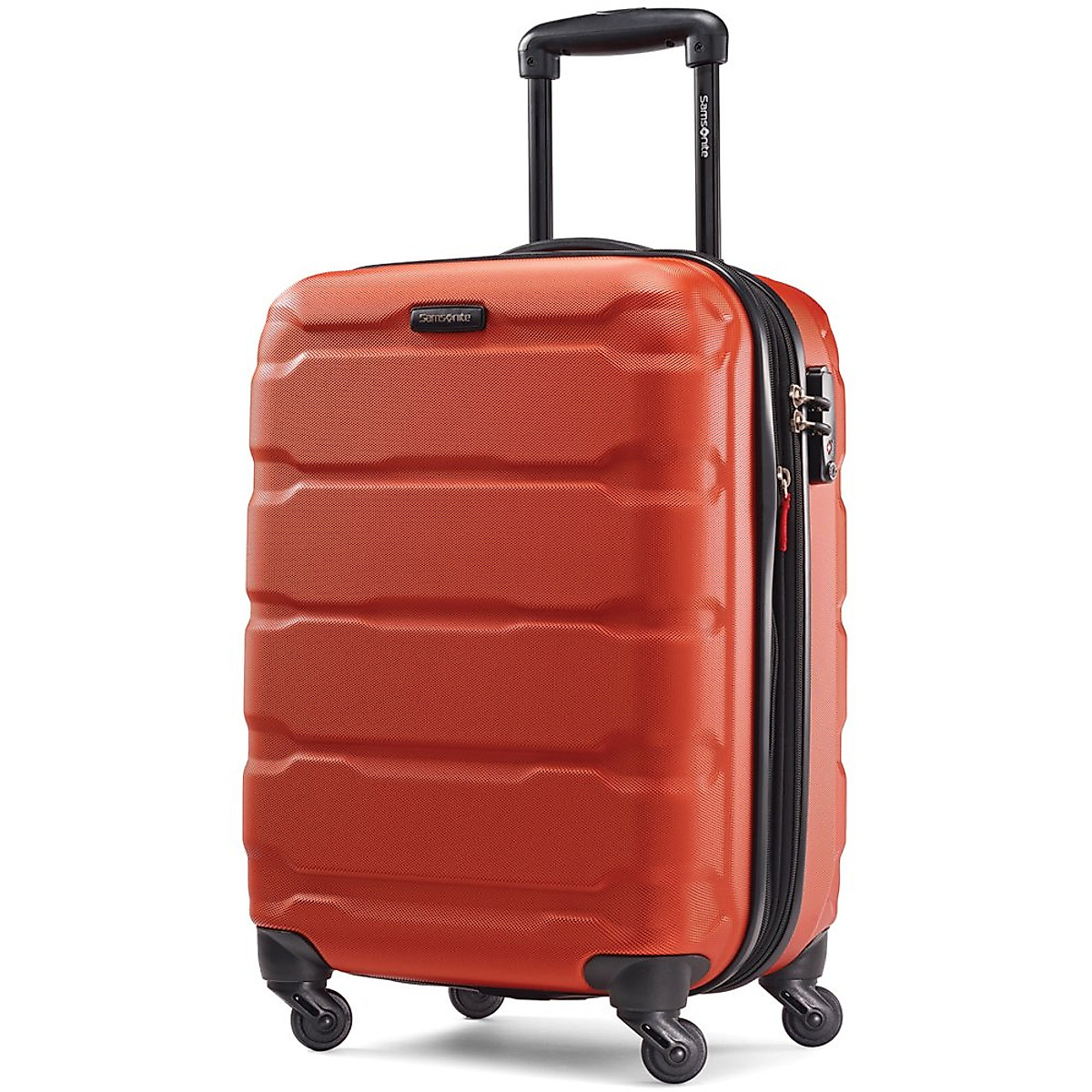 Samsonite 68311-1156 Omni Hardside Luggage Nested Spinner Set 20 Inch, 24 Inch, 28 Inch - Burnt Orange Bundle w/Deco Gear Luggage Accessory Kit (10 Item)