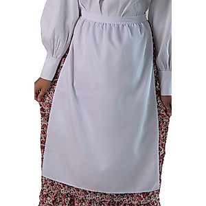 Making Believe Women's Simple White 30" Long Peasant Apron