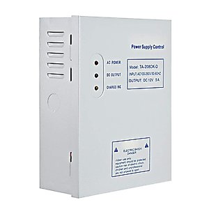 Power Supply Box, 110 to 240VAC to 12VDC Door Access Control System Switching Power Supply Box Security System UPS Variable Frequency Power Supply Box