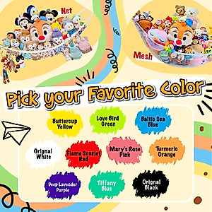 Mia Weaver Stuffed Animals Jumbo Toy Storage Hammock (Mesh 2 Packs, White)