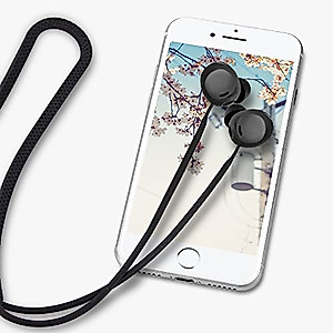 kwmobile Strap Compatible with Google Pixel Buds Pro - Silicone Cord Holder for Wireless Earphones - Black