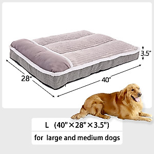 WINDRACING Large Dog Bed with Pillow for Crate Kennel, Sofa Dog Bed, Super Soft pet Bed for Medium, Jumbo, Furniture