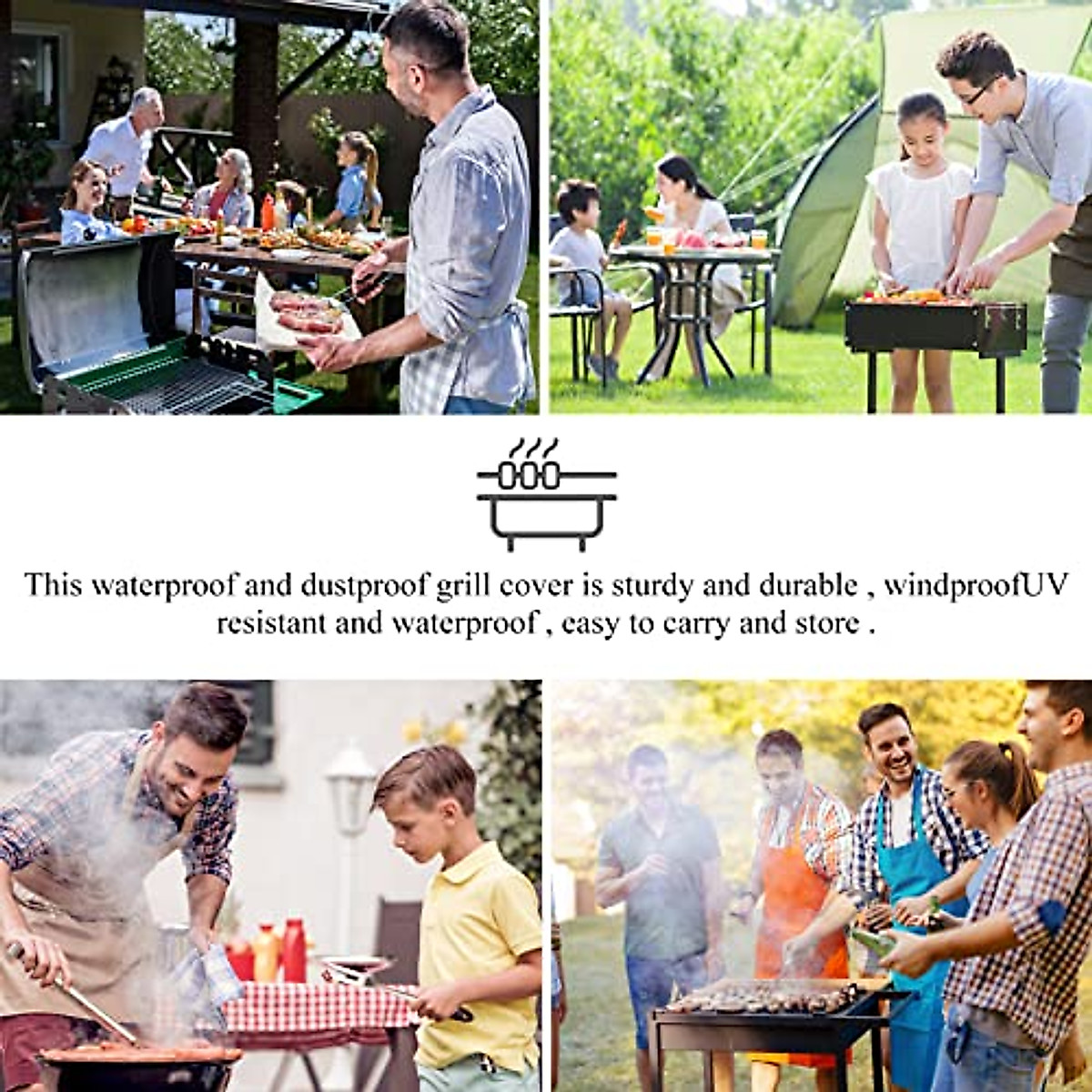 Angoily BBQ Grill Cover Waterproof BBQ Cover Outdoor Heavy Duty Grill Cover Barbecue Cover Gas Grill Cover for Patio Garden