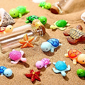 40 Pcs Miniature Turtle Figurines Resin Mini Turtle Statue Tiny Sea Turtles Fairy Accessories for Ocean Animal Landscape DIY Cupcake Cake Toppers Home Garden Terrarium Birthday Party Decorations