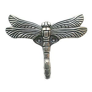 AQUETI Coat Hooks Coat Rack Wall Mount Hooks Cast Iron Coat Hook，Vintage Dragonfly Towel Hooks Hat Rack Coat Hook Rustic Ranch Plant Garden Coat Hat Rack Coat Hook (Color : OneColor)