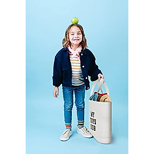 Bagz Club Canvas Tote Bag with 52 Iron on Letters for Customization White